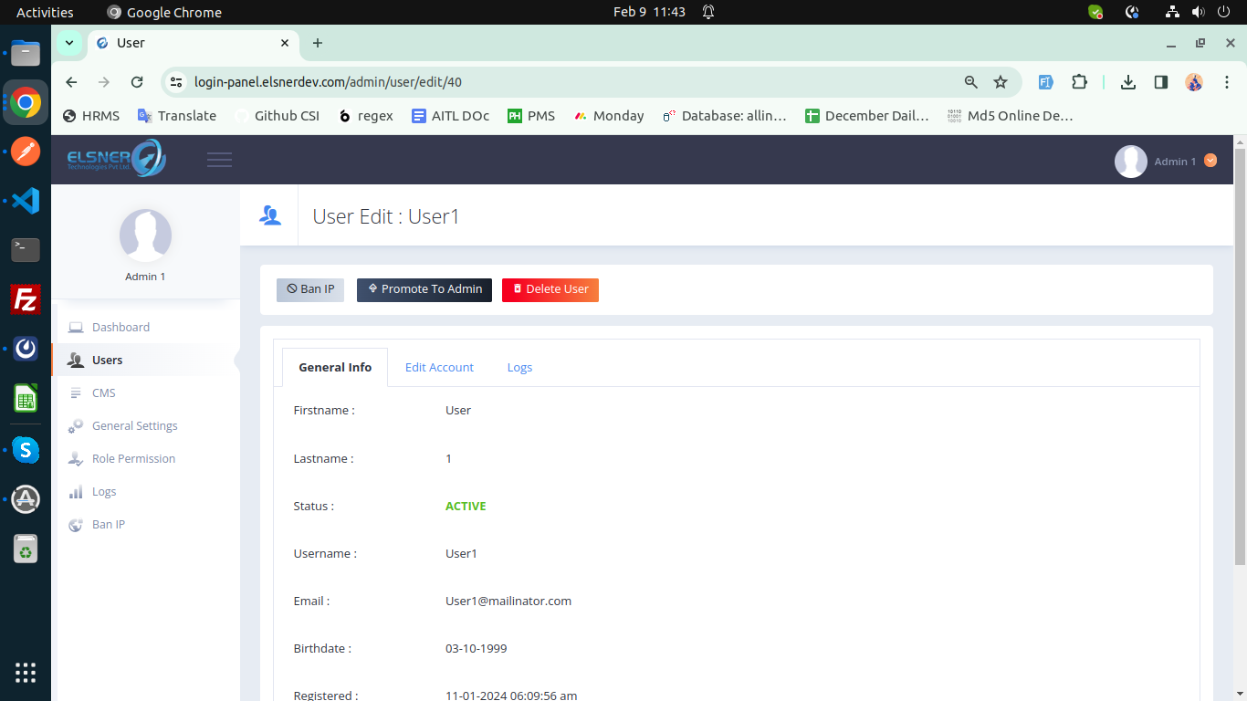 Login-Registration & User Management PHP Admin Panel by elsnertechnologies